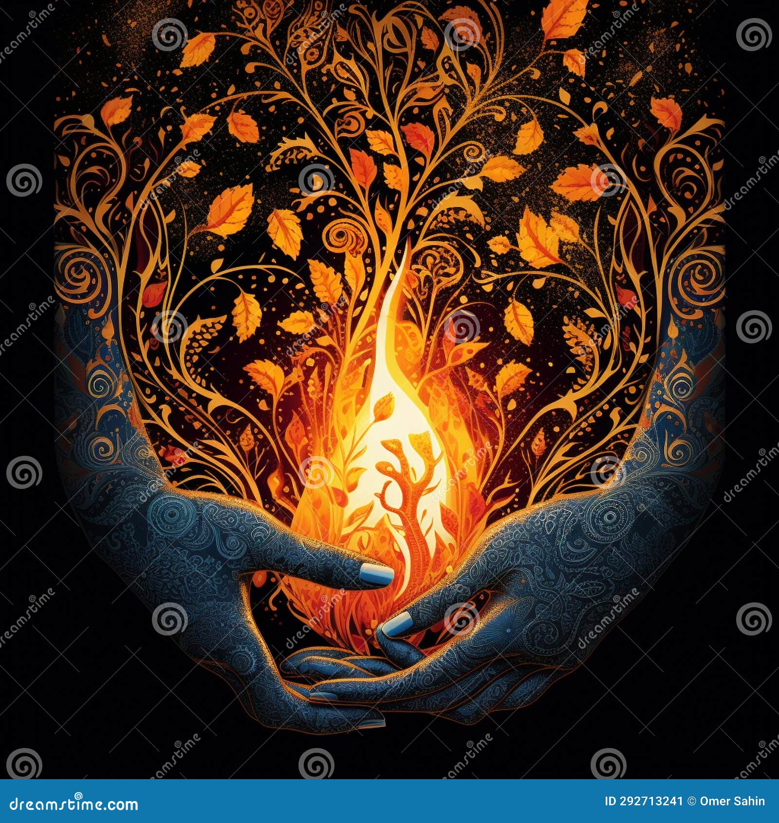 Embrace the Ember: Igniting Forever Stock Illustration - Illustration ...