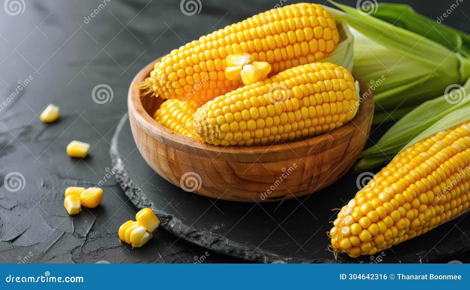 Embrace the Simplicity of Fresh Corn Cobs Against a Striking Black ...