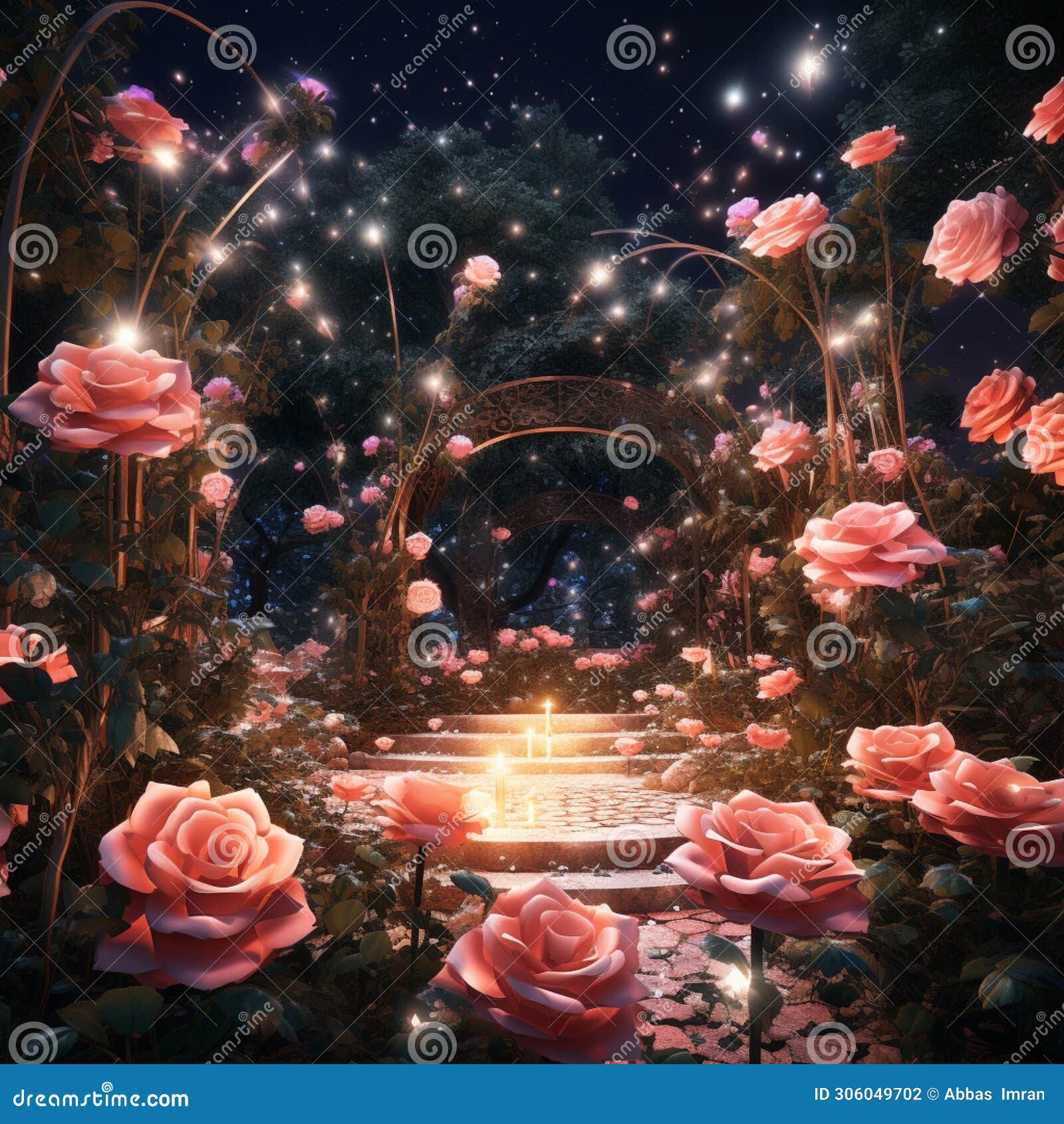 A_surreal_winter_wonderland_where_rose_with Ring Stock Illustration ...