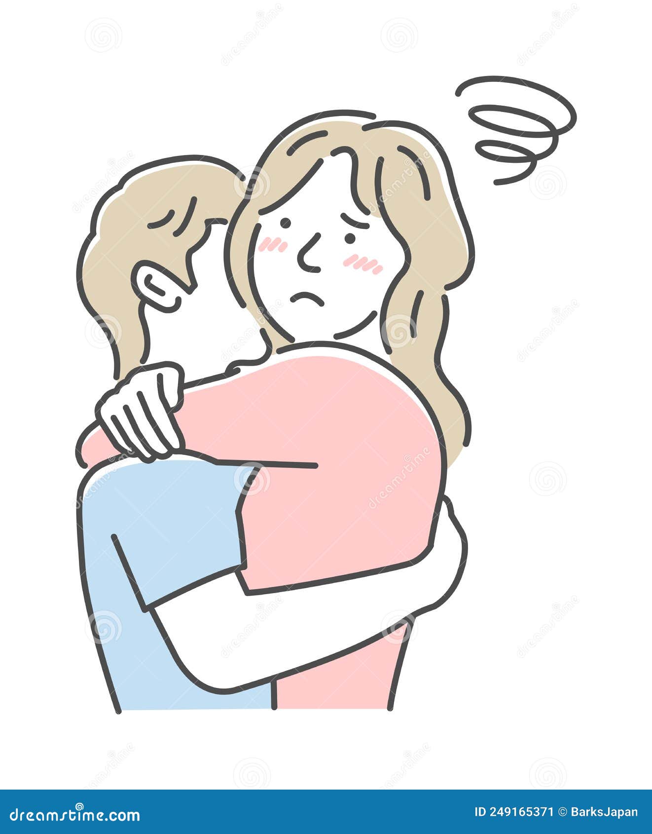 Embraces Loving Couple Vector Illustration Depression Disappointment