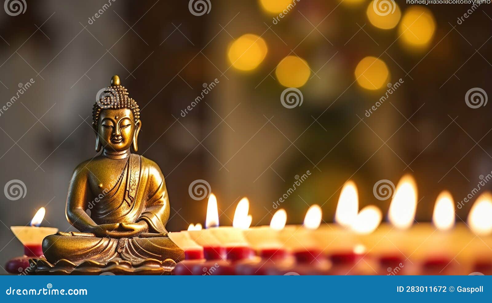 Embracing Buddha and Candles in Religious Devotion. Generative AI Stock ...
