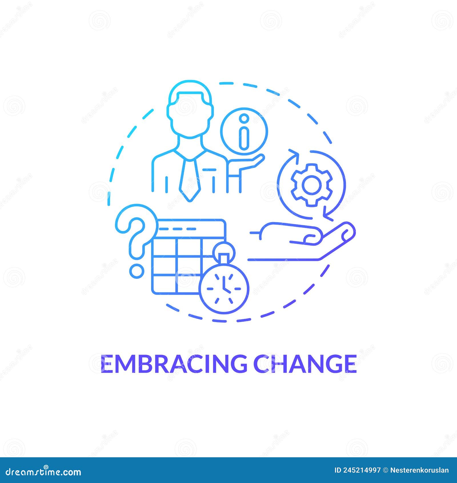 Embracing Change Blue Gradient Concept Icon Stock Vector - Illustration ...