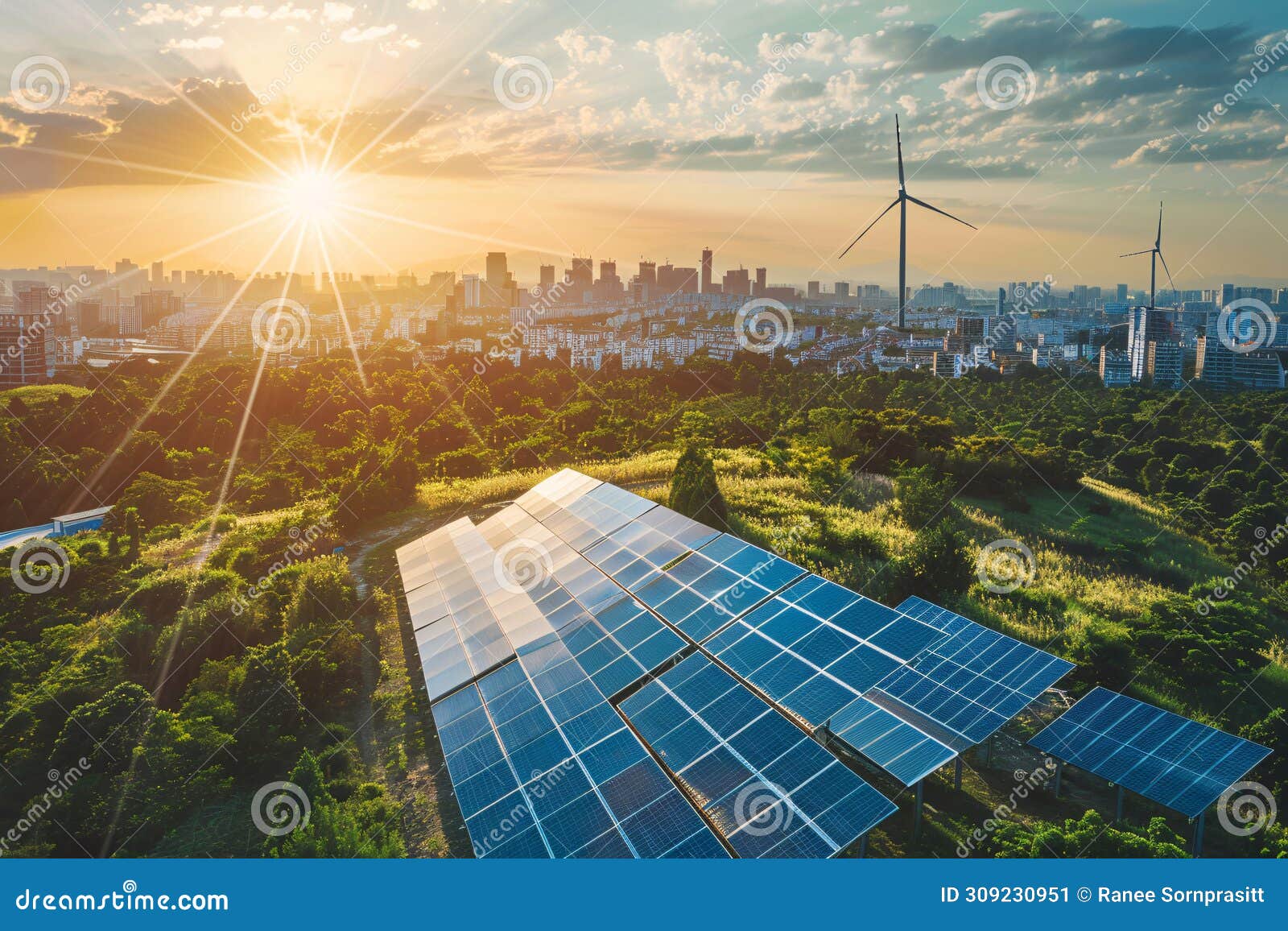 Embracing Clean Energy and Net Zero Concept. Generative AI Stock ...