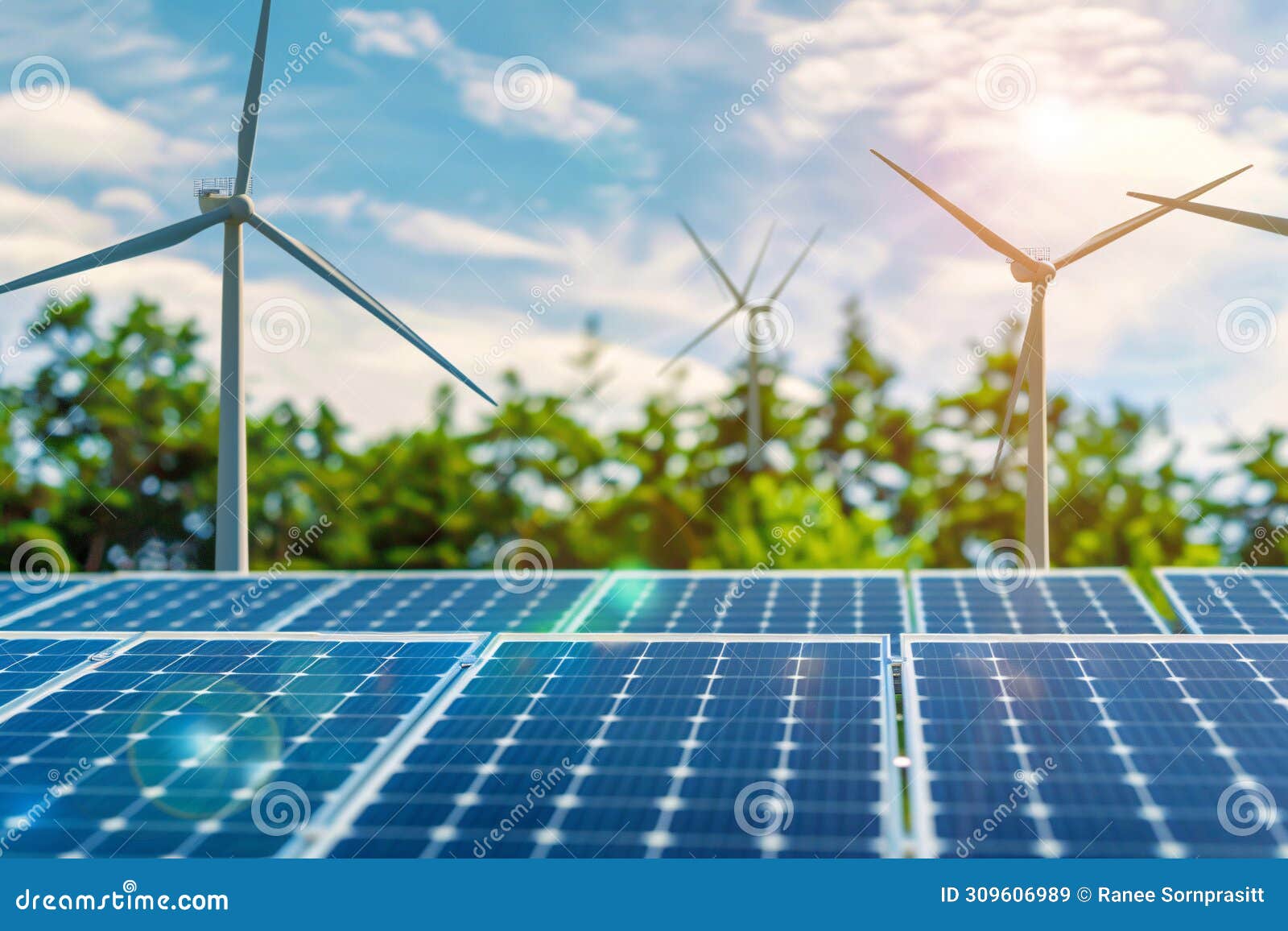 Embracing Clean Energy and Net Zero Concept. Generative AI Stock ...