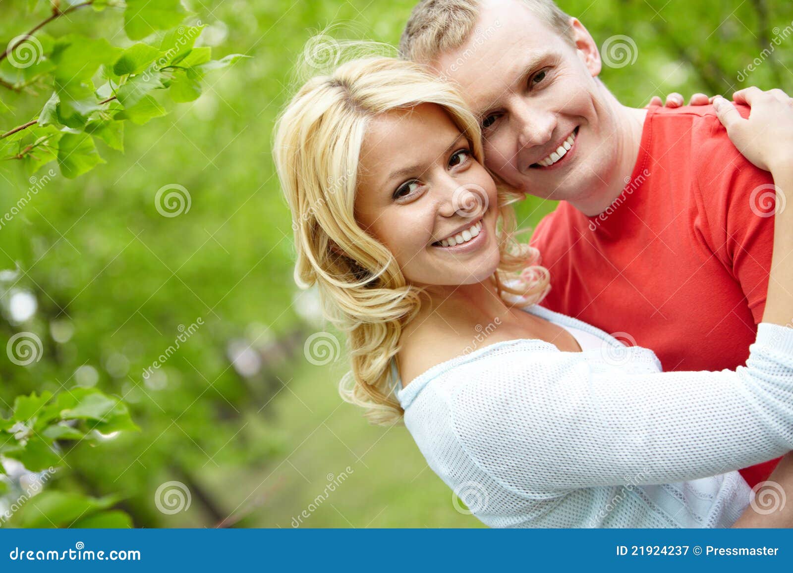 Embracing couple stock image. Image of green, happy, embracing - 21924237