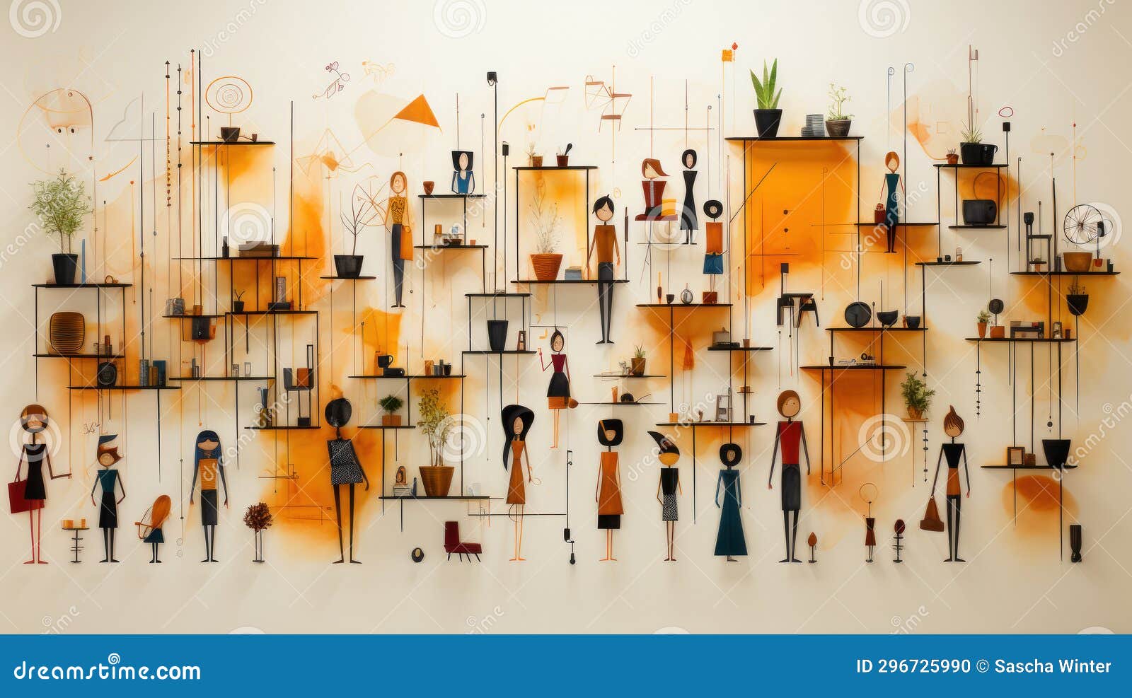 Embracing Diversity: Multicultural Stick Figures Stock Photo - Image of ...