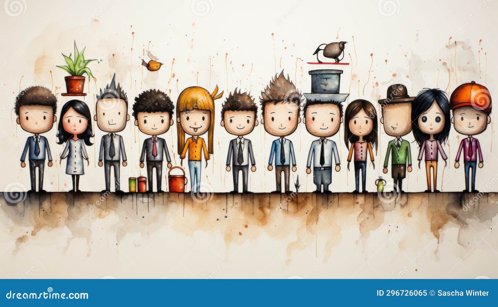 Embracing Diversity: Multicultural Stick Figures Stock Image - Image of ...