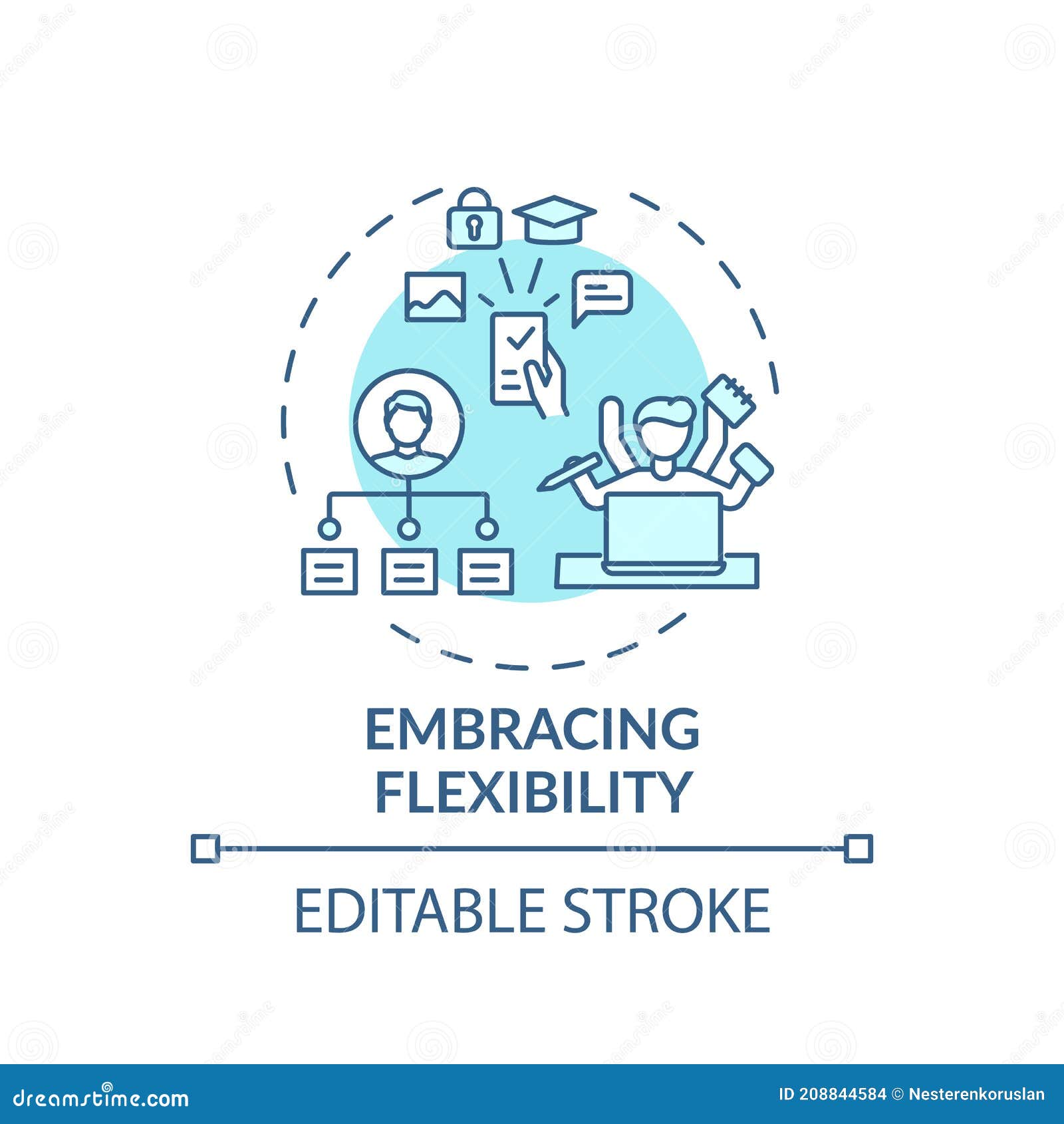 Embracing Flexibility Concept Icon Stock Vector - Illustration of ...