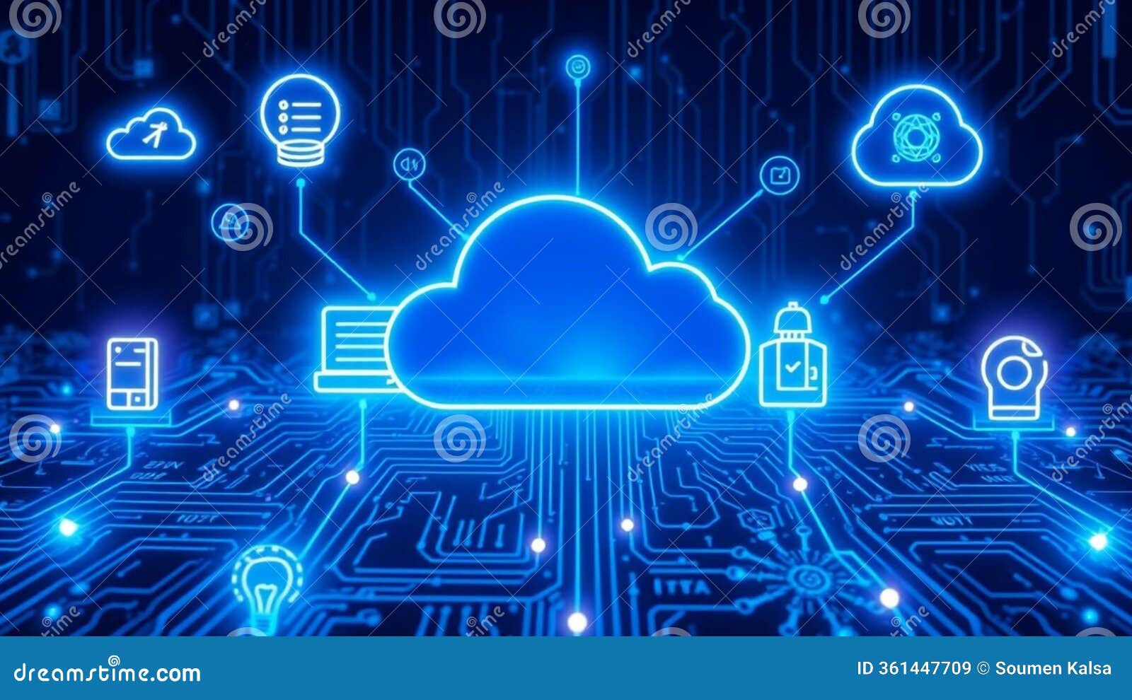 Embracing the Future: the Power of Cloud Computing and IoT Stock Illustration - Illustration of ...