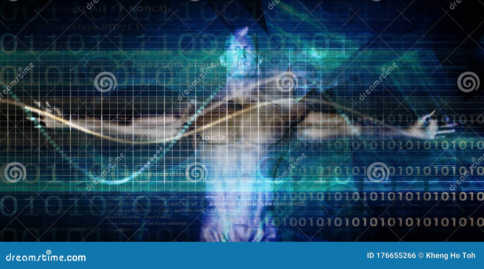 Embracing New Technology stock illustration. Illustration of database ...