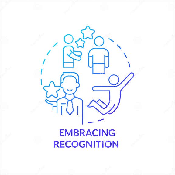 Embracing Recognition Blue Gradient Concept Icon Stock Vector ...