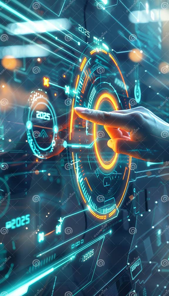 Embracing Tomorrow a Visual of a Hand Pressing 2025 on a Digital Screen ...