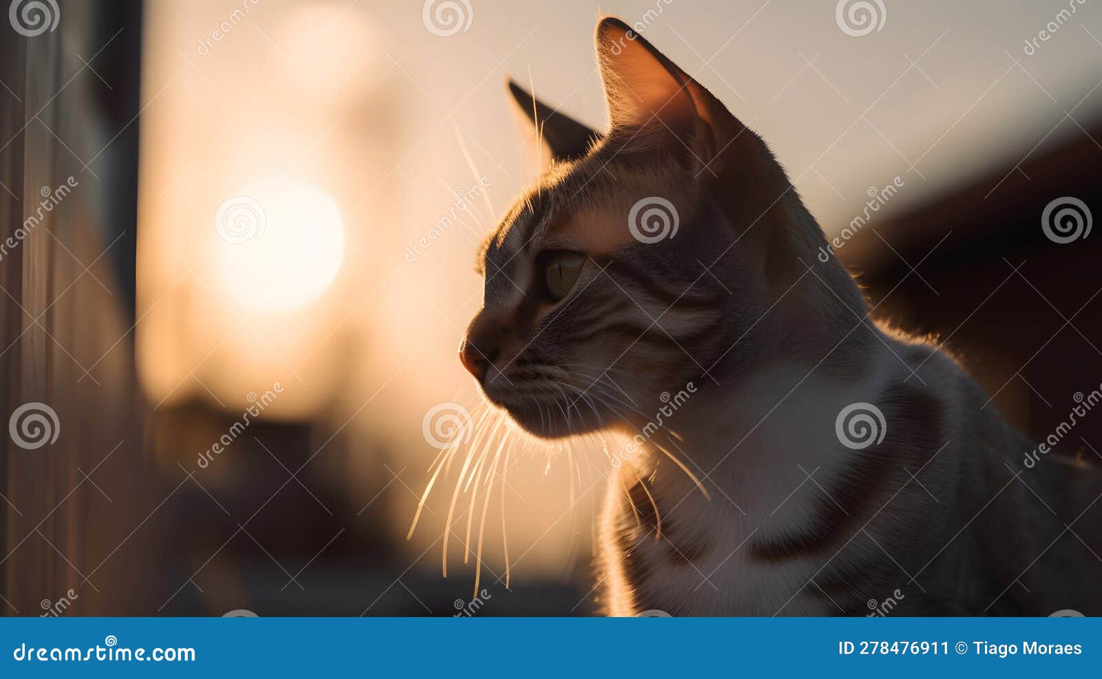 Embracing the Tranquility of Golden Hour: a Captivating Cat Captivates ...