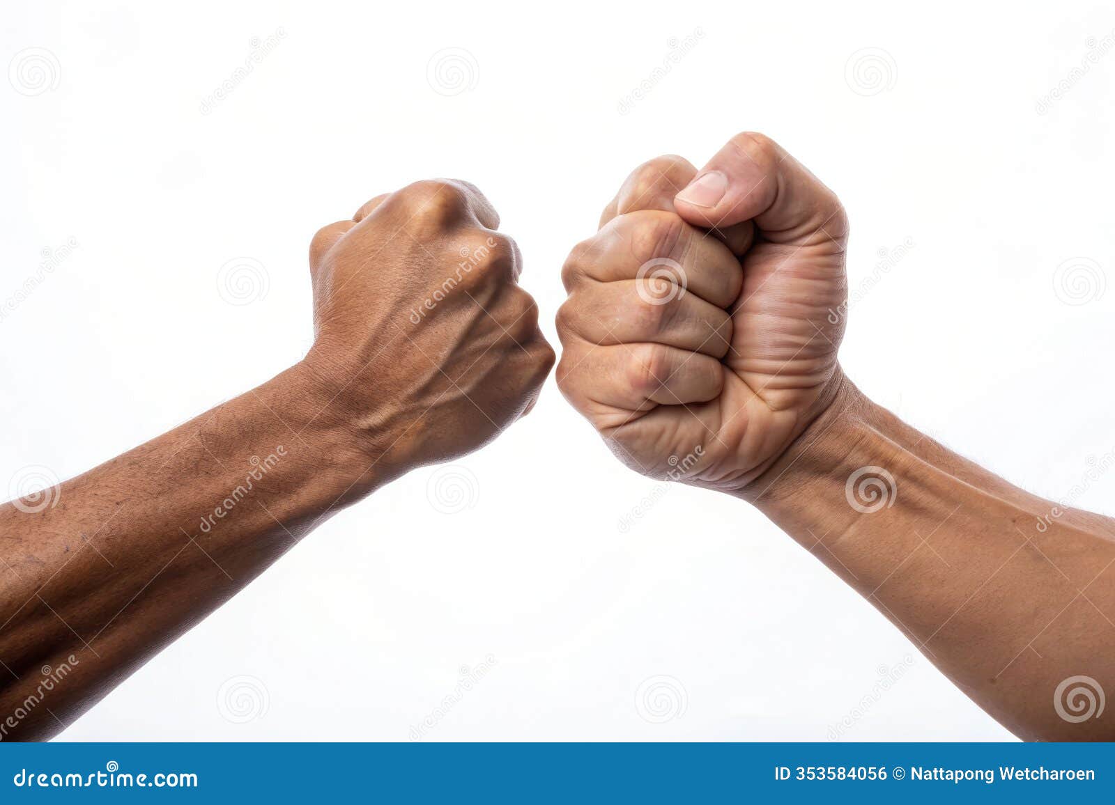 Embracing Unity Close-up View of Two Fists in Solidarity Studio Setting ...