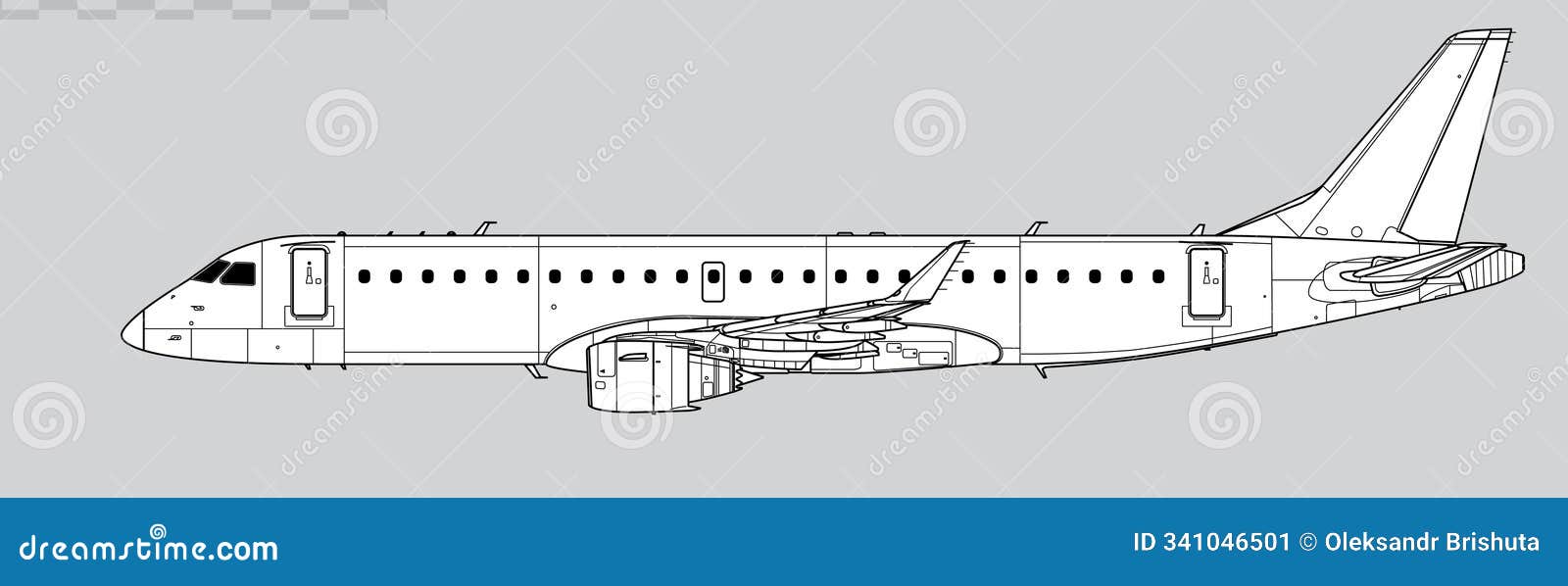 Embraer E-190. Vector Drawing Of Regional Airliner. | CartoonDealer.com ...