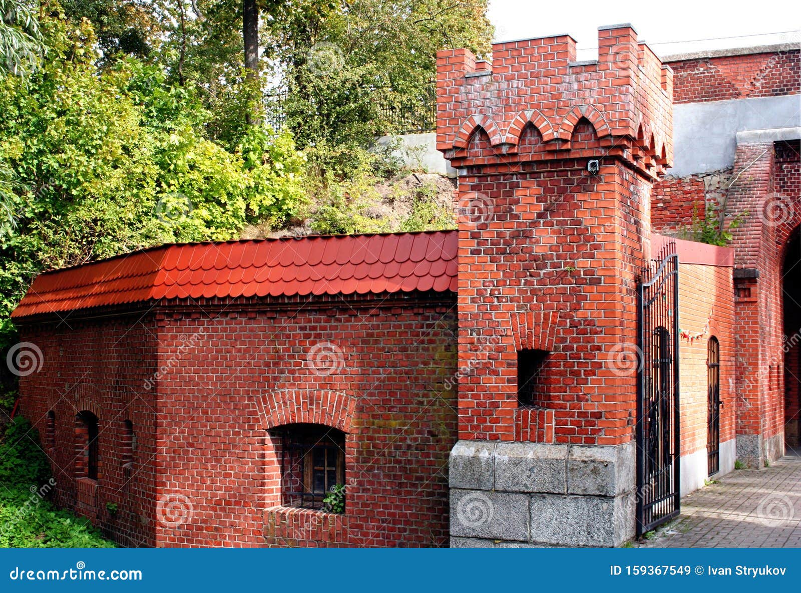 Embrasure in the Brick Fortress Wall, Part of the Tower, the Old ...