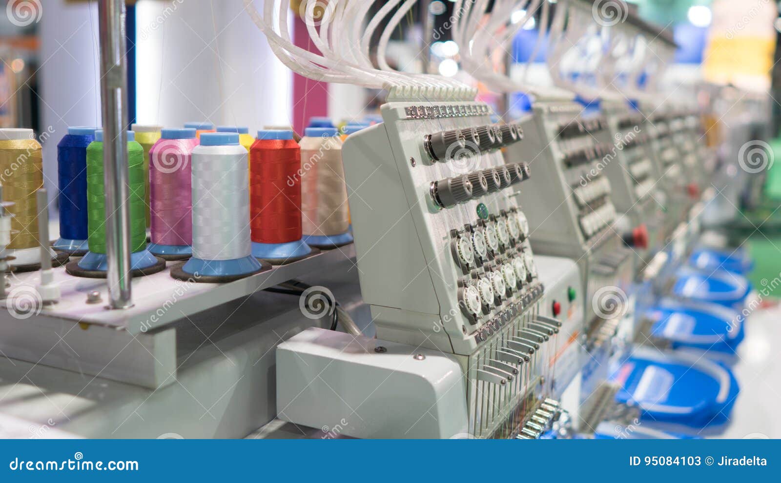 Embroidary Machine with Colorful Thread Stock Image - Image of clothing ...