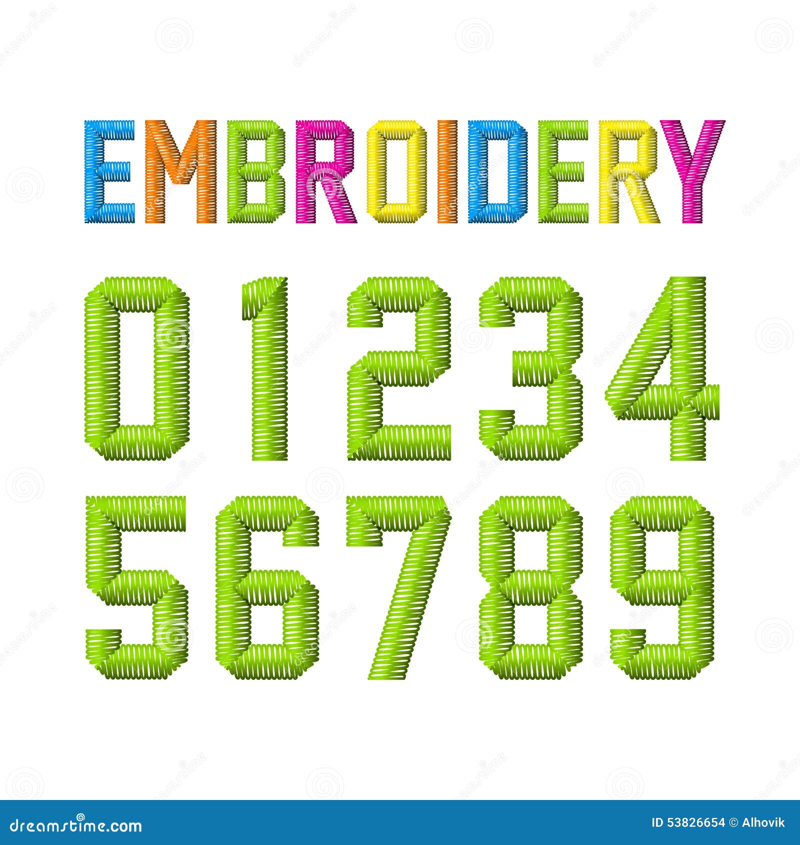 Embroidered Alphabet Numbers Stock Vector - Image: 53826654