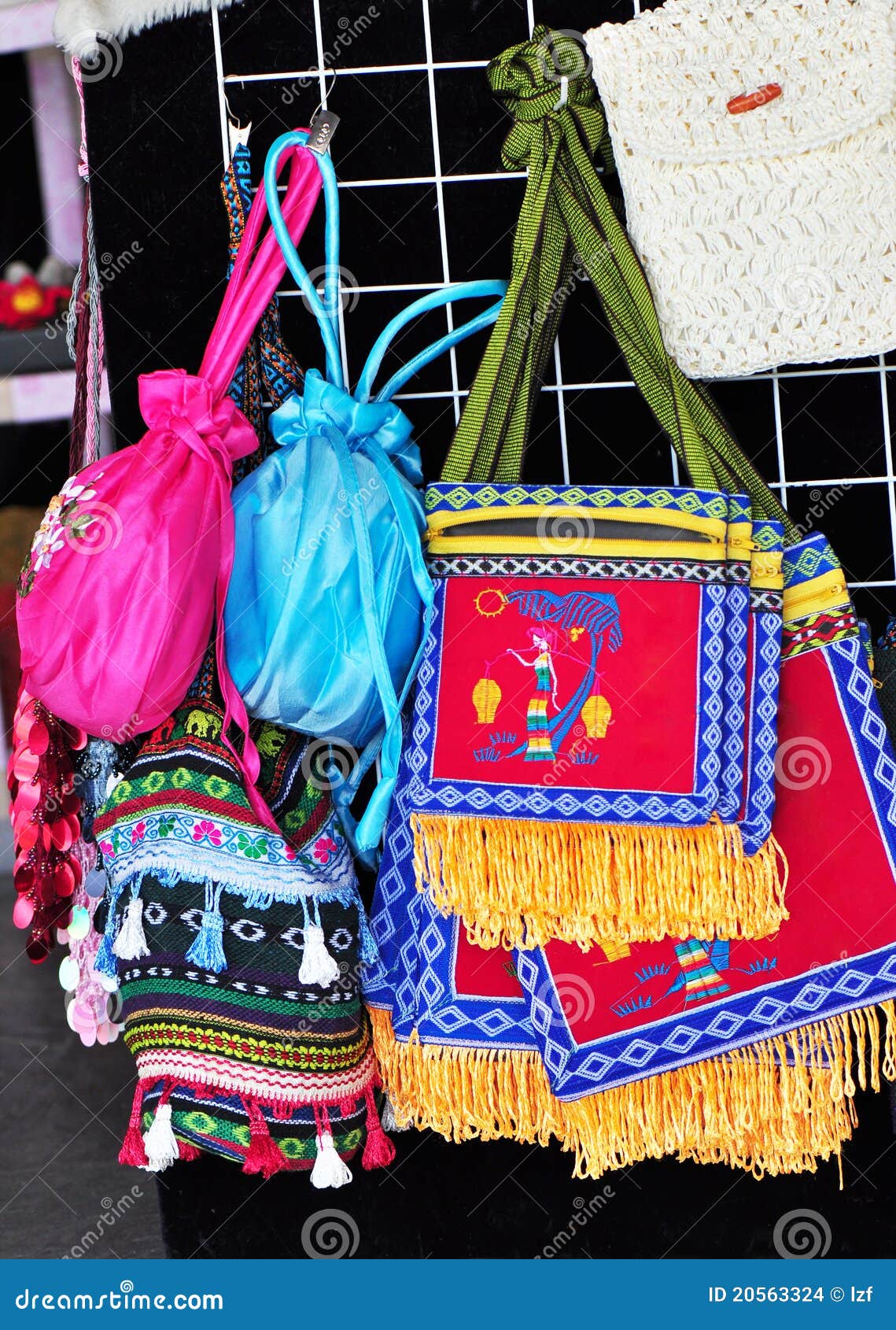 Embroidered bags stock photo. Image of cotton, embroidered - 20563324