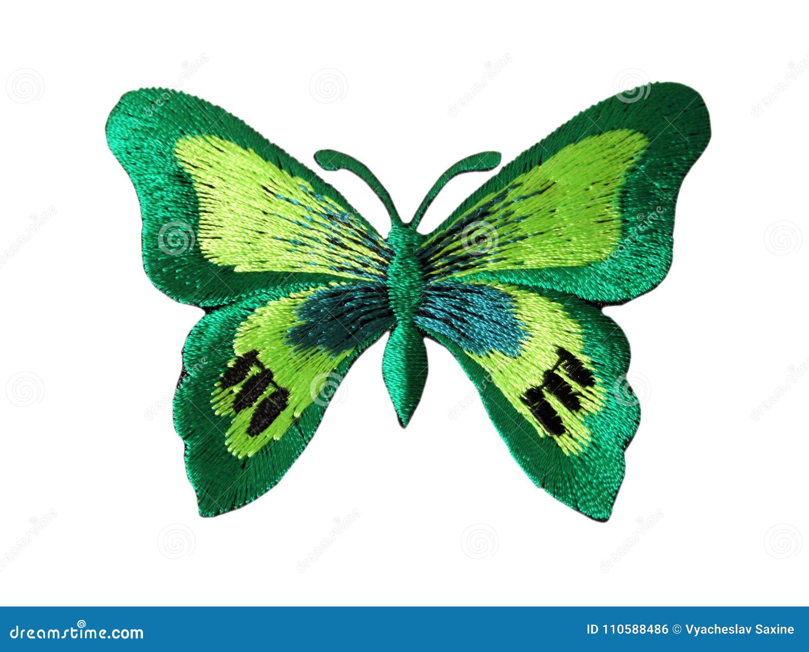 Embroidered butterfly stock photo. Image of background - 110588486