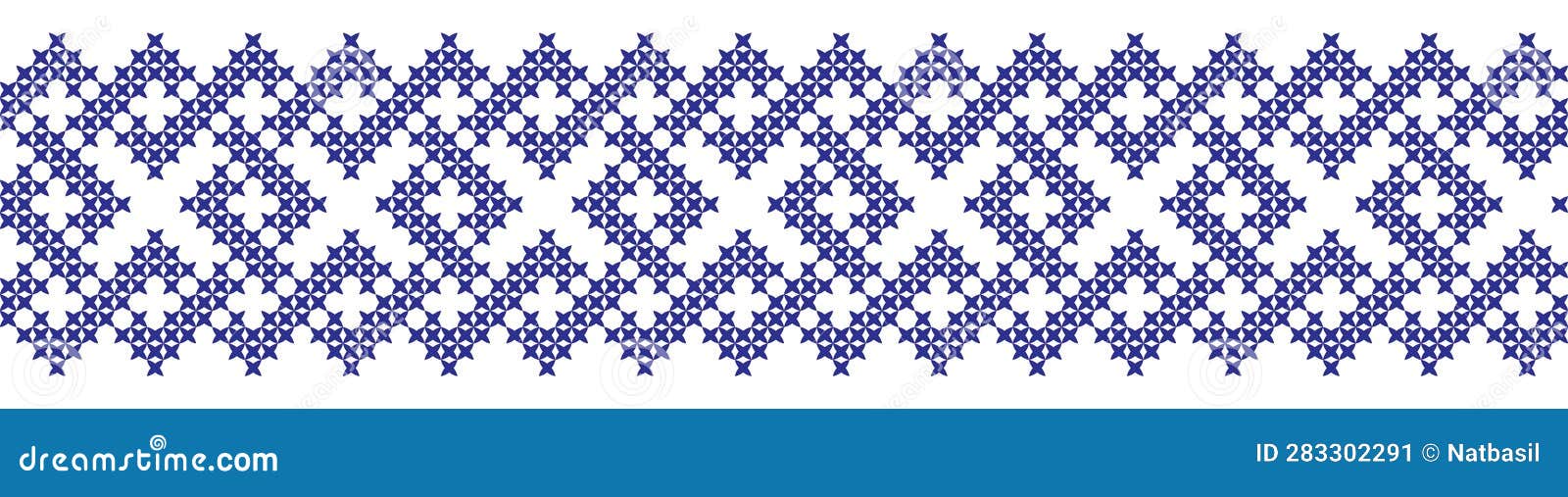 Embroidered Cross-stitch Geometric Weaving Seamless Border Pattern ...