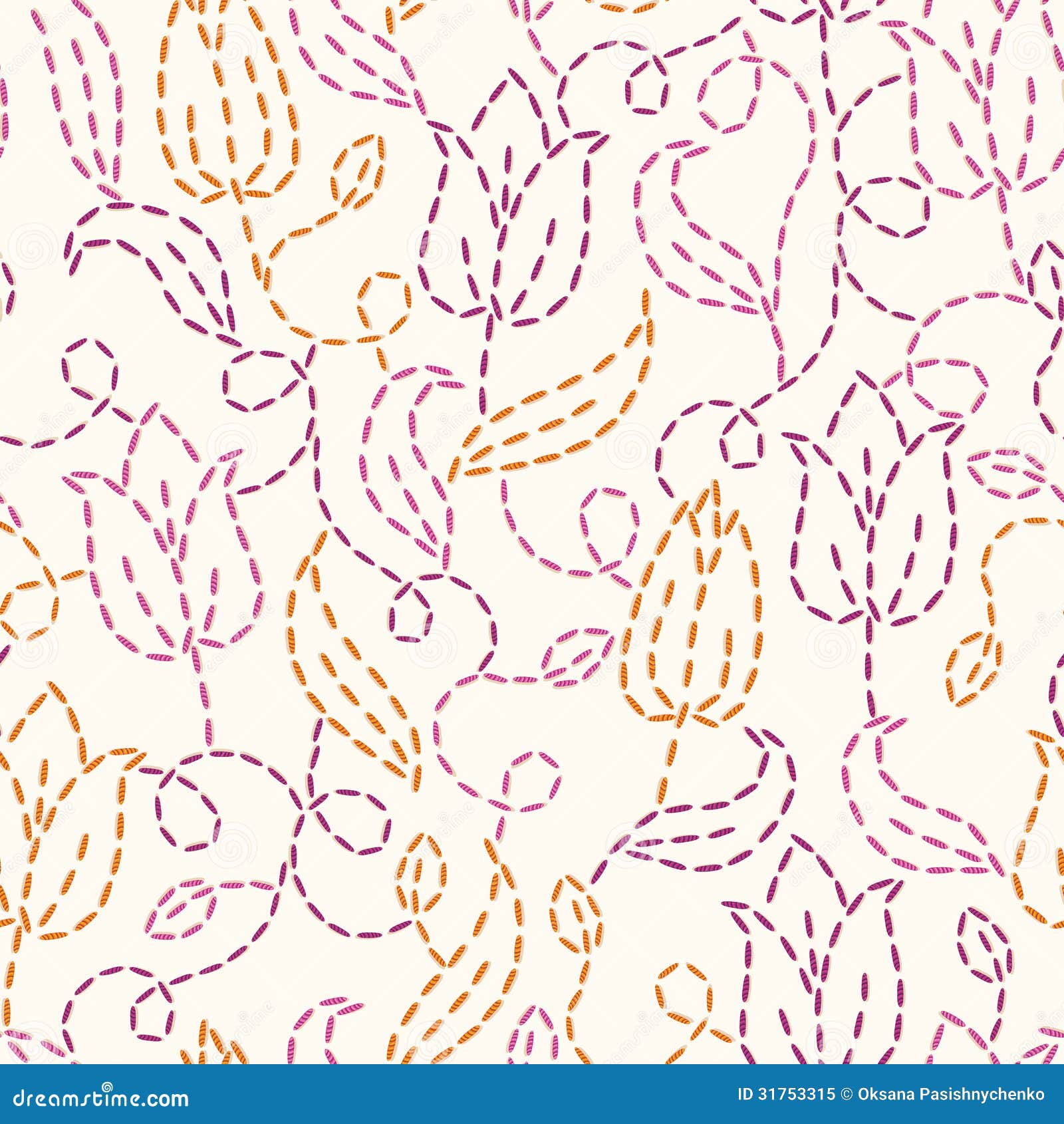 Embroidered Flowers Seamless Pattern Background Stock Vector ...