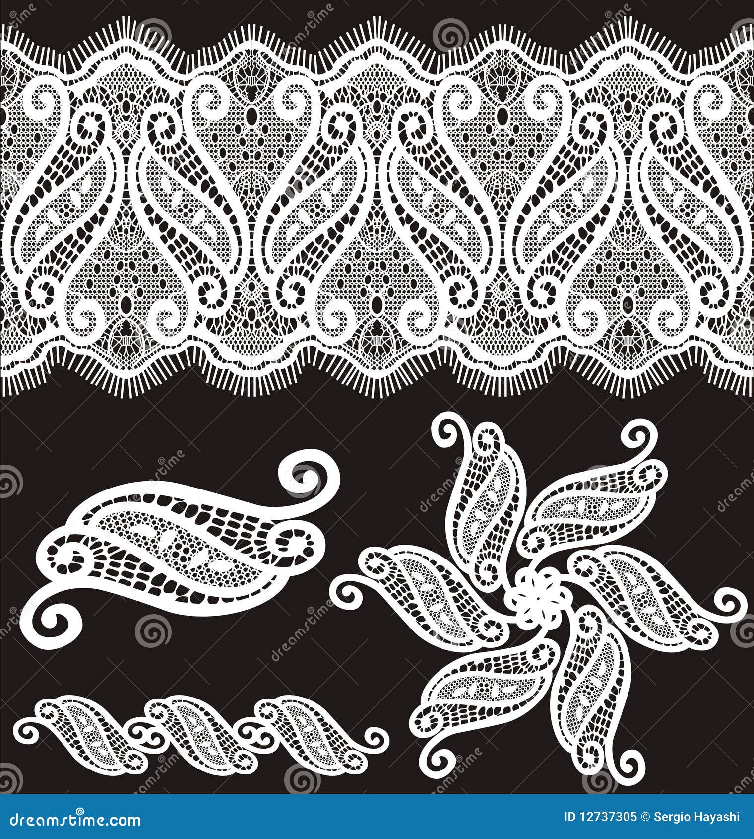Embroidered Guipure Lace Design Stock Vector - Illustration of ...