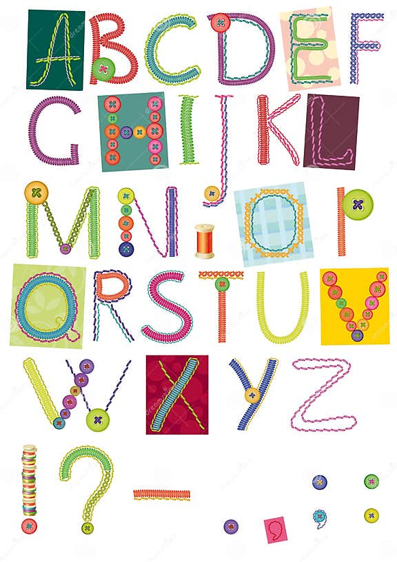 Embroidered letters stock illustration. Illustration of handwriting ...