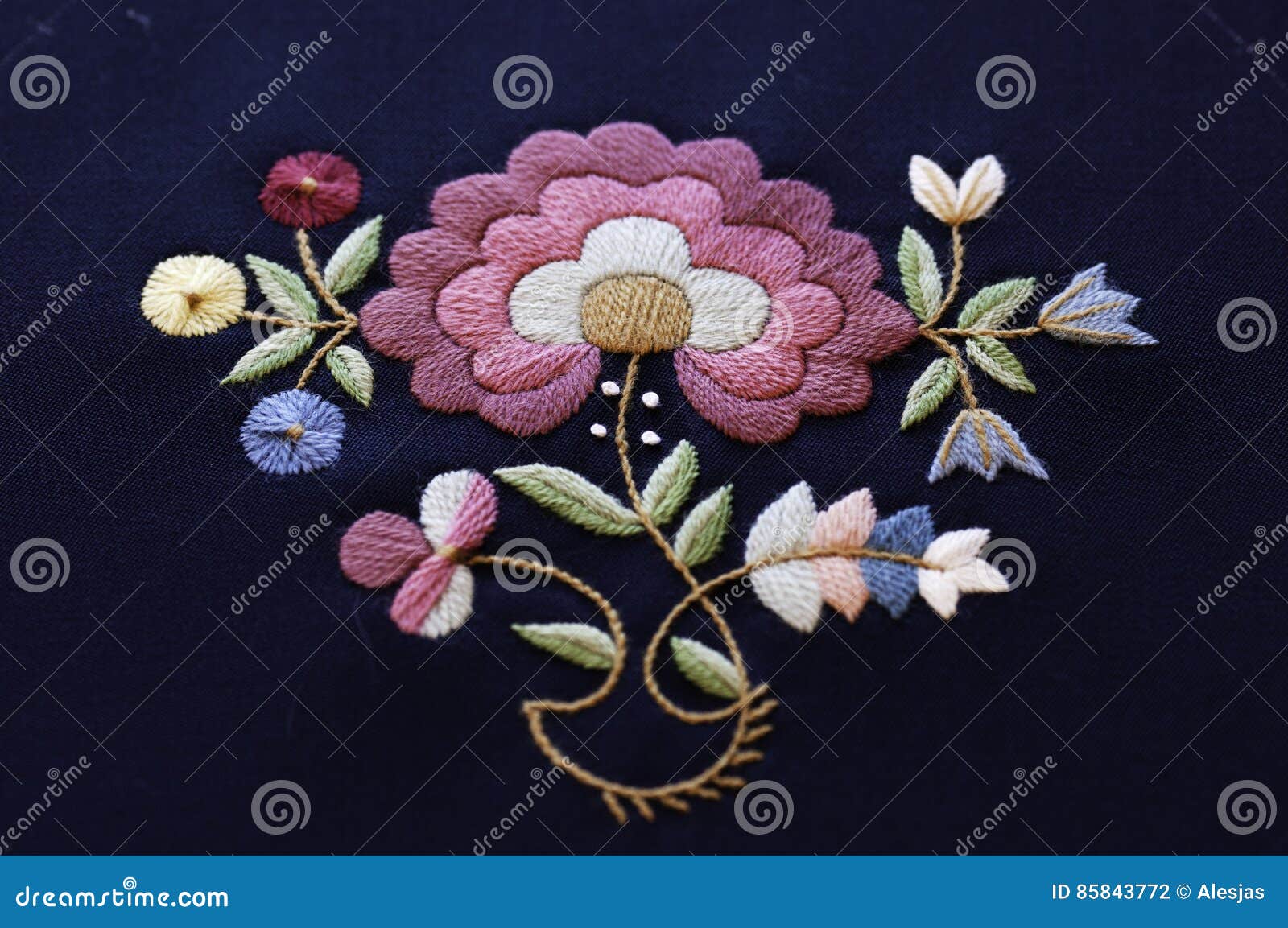 The Embroidered Norwegian Pattern Stock Photo - Image of flower ...