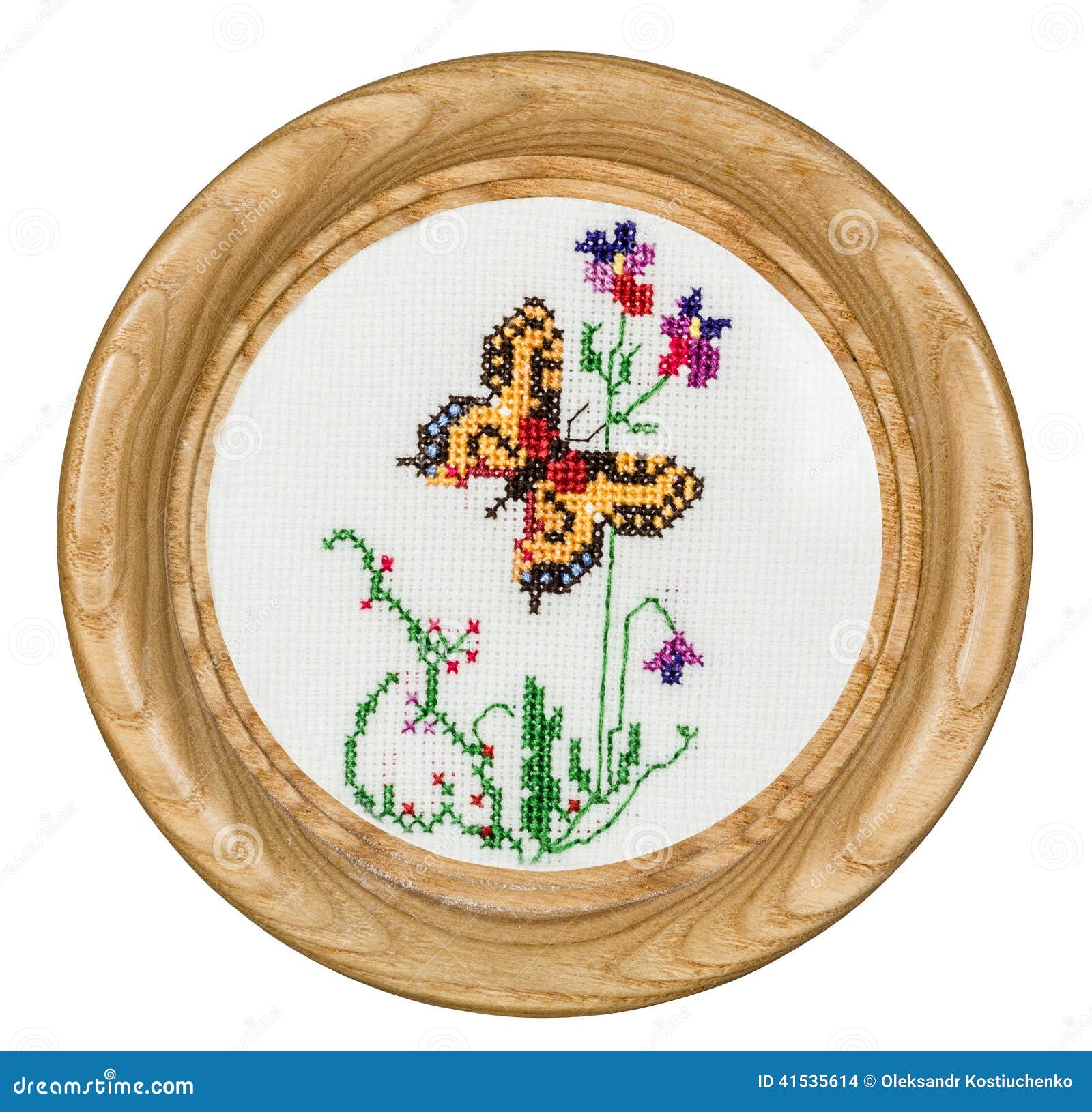 Embroidered Picture in the Frame Stock Photo - Image of embroidery ...