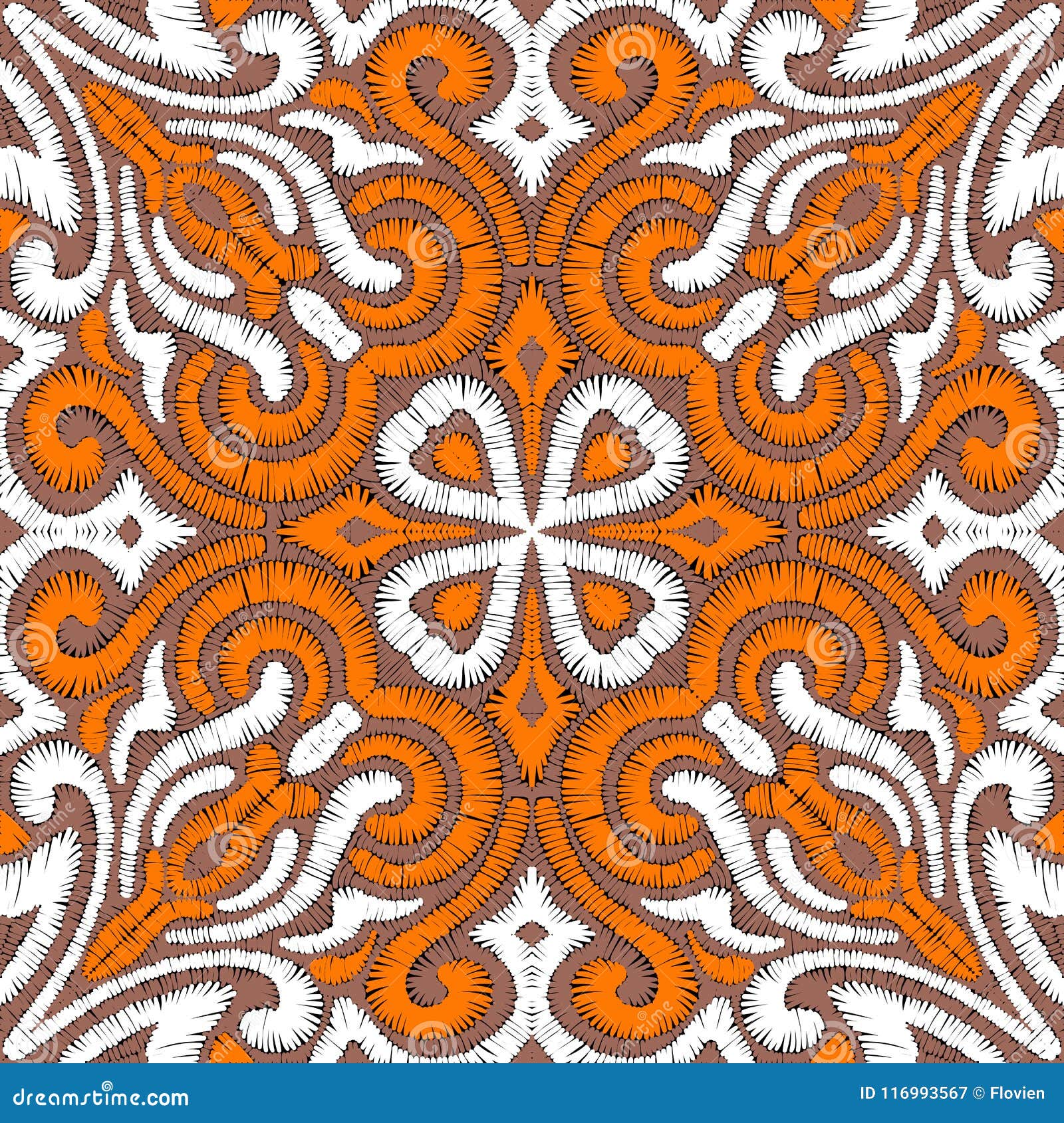 Embroidered Seamless Pattern. Prints for Textiles. Handmade Stock ...