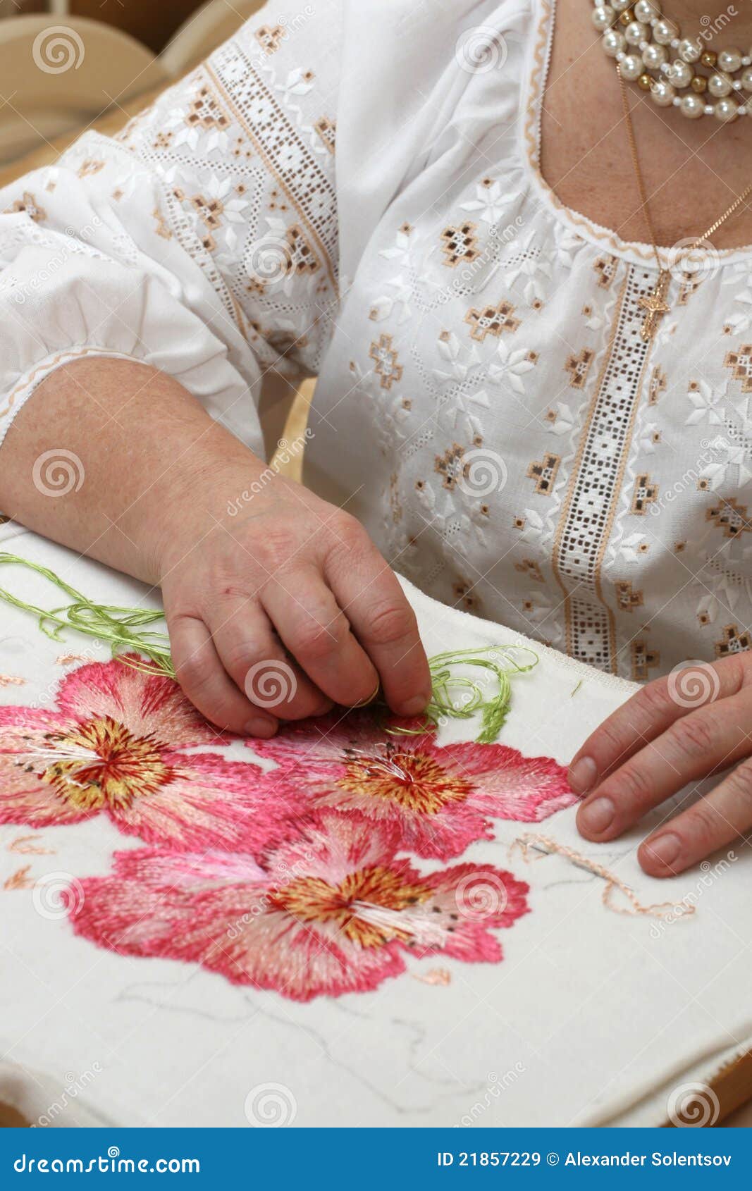 Embroidery stock image. Image of leisure, hand, arts - 21857229