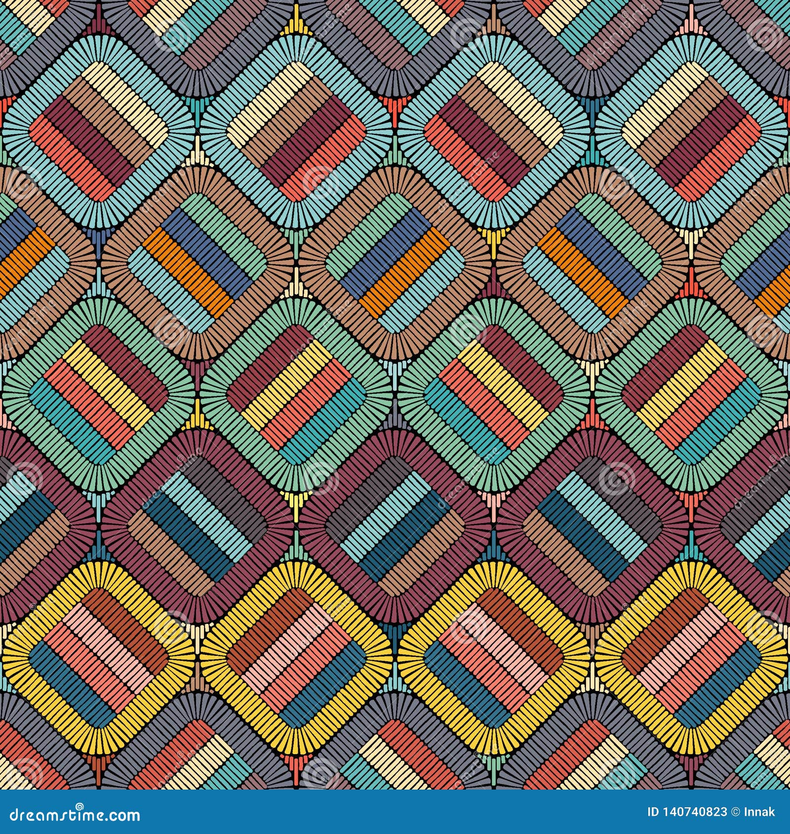 Embroidery Or Colored Fabric Pattern Texture Repeating Seamless