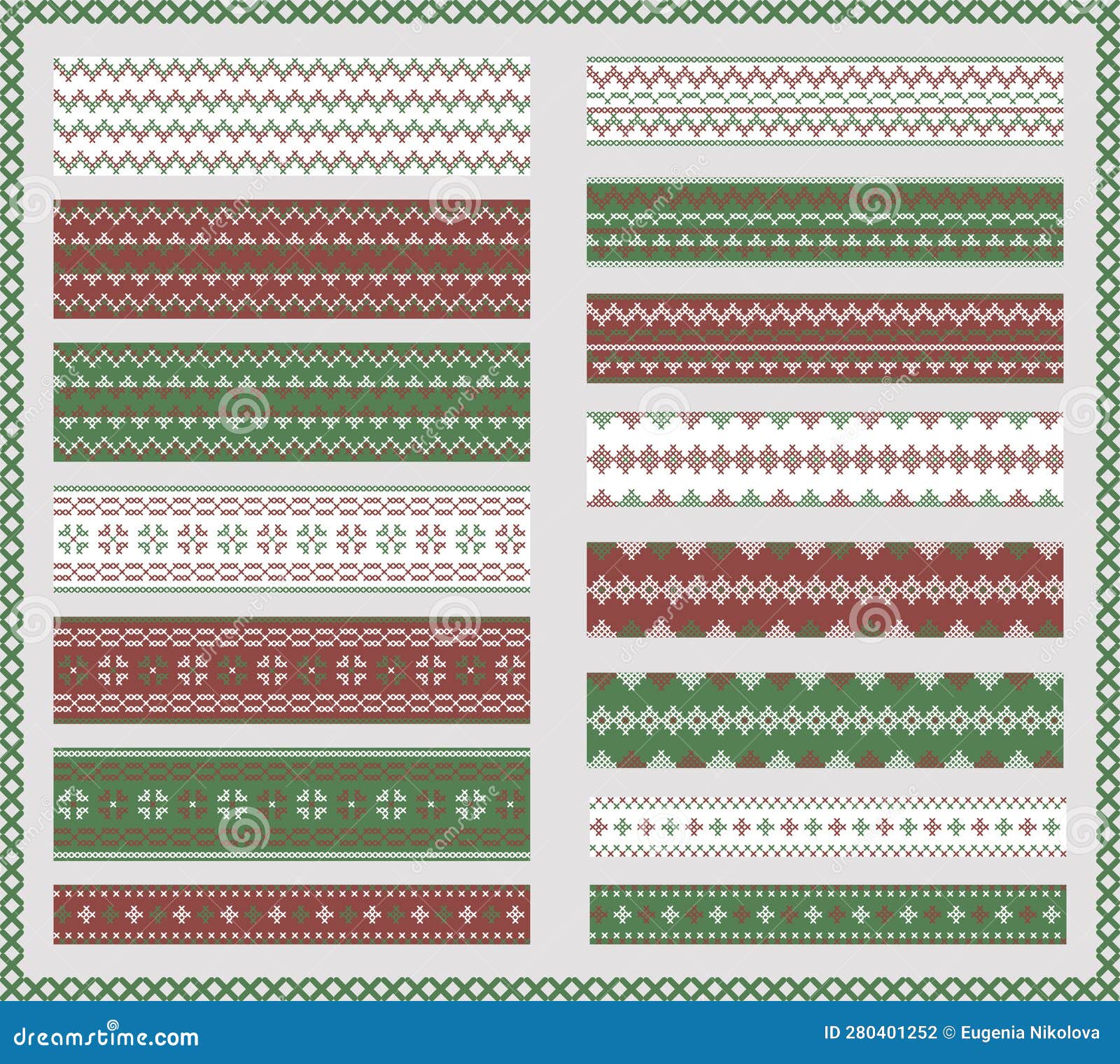 Stitch Borders Seamless Pattern. Color Sewing Seams Vector Illustration ...
