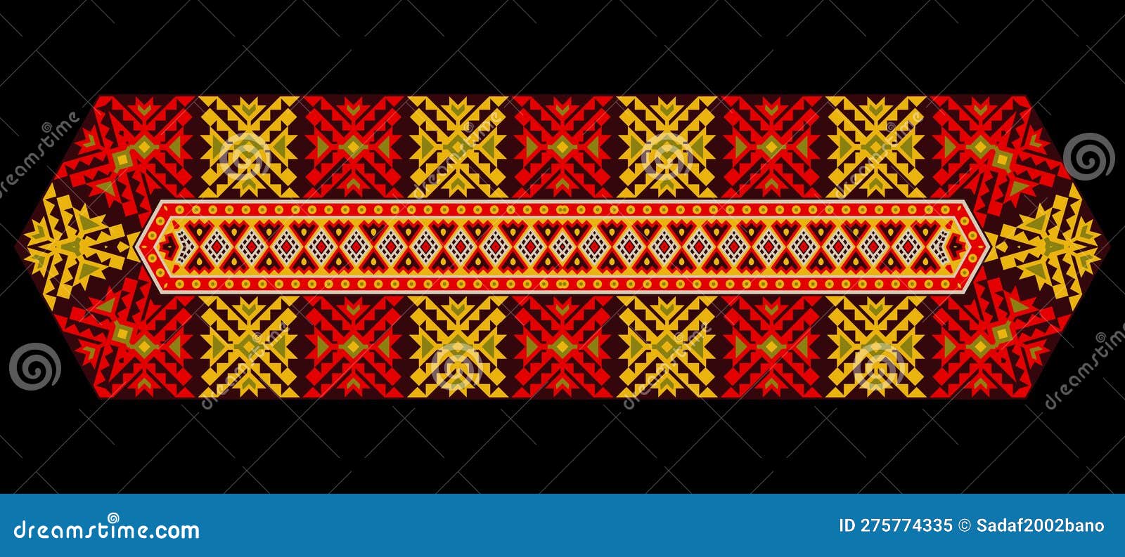 Embroidery Cross Stitch. Ethnic Patterns. Pixel Horizontal Seamless ...