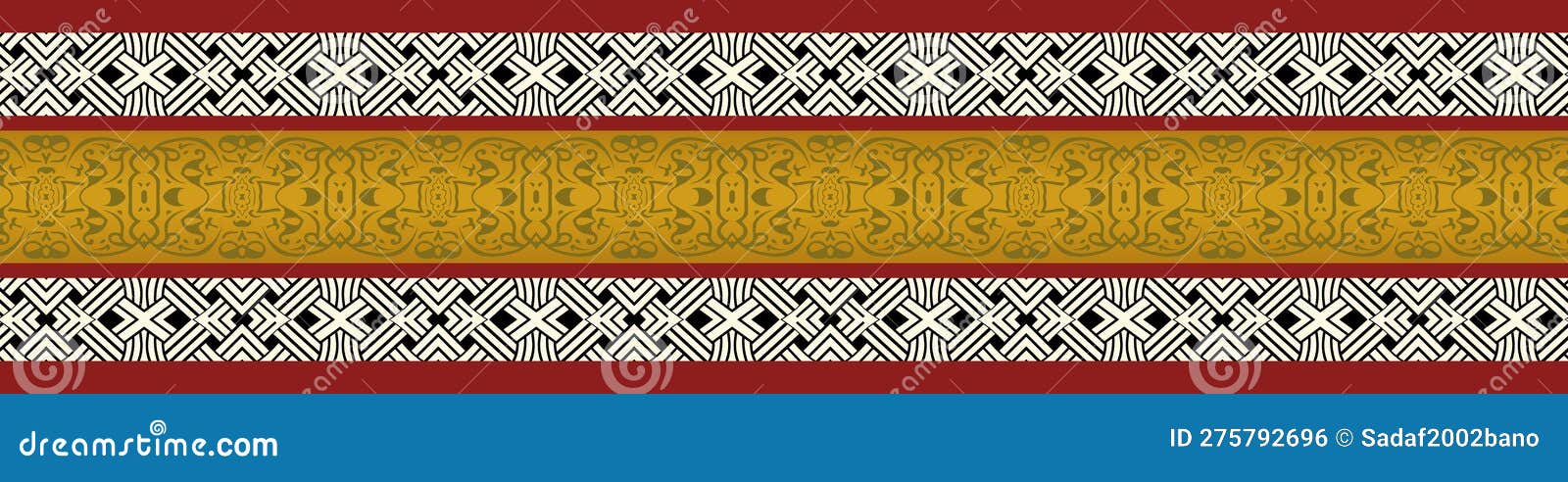 Embroidery Cross Stitch. Ethnic Patterns. Pixel Horizontal Seamless ...