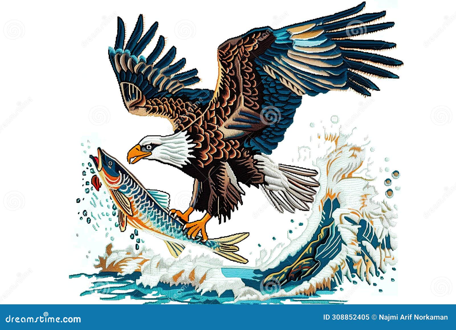 Embroidery eagle stock image. Image of nature, carnivore - 308852405