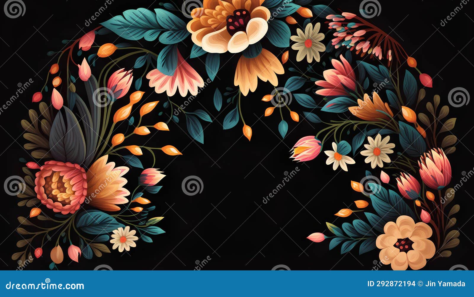 Embroidery Floral Pattern in Russian Folk Style. Vector Illustration ...