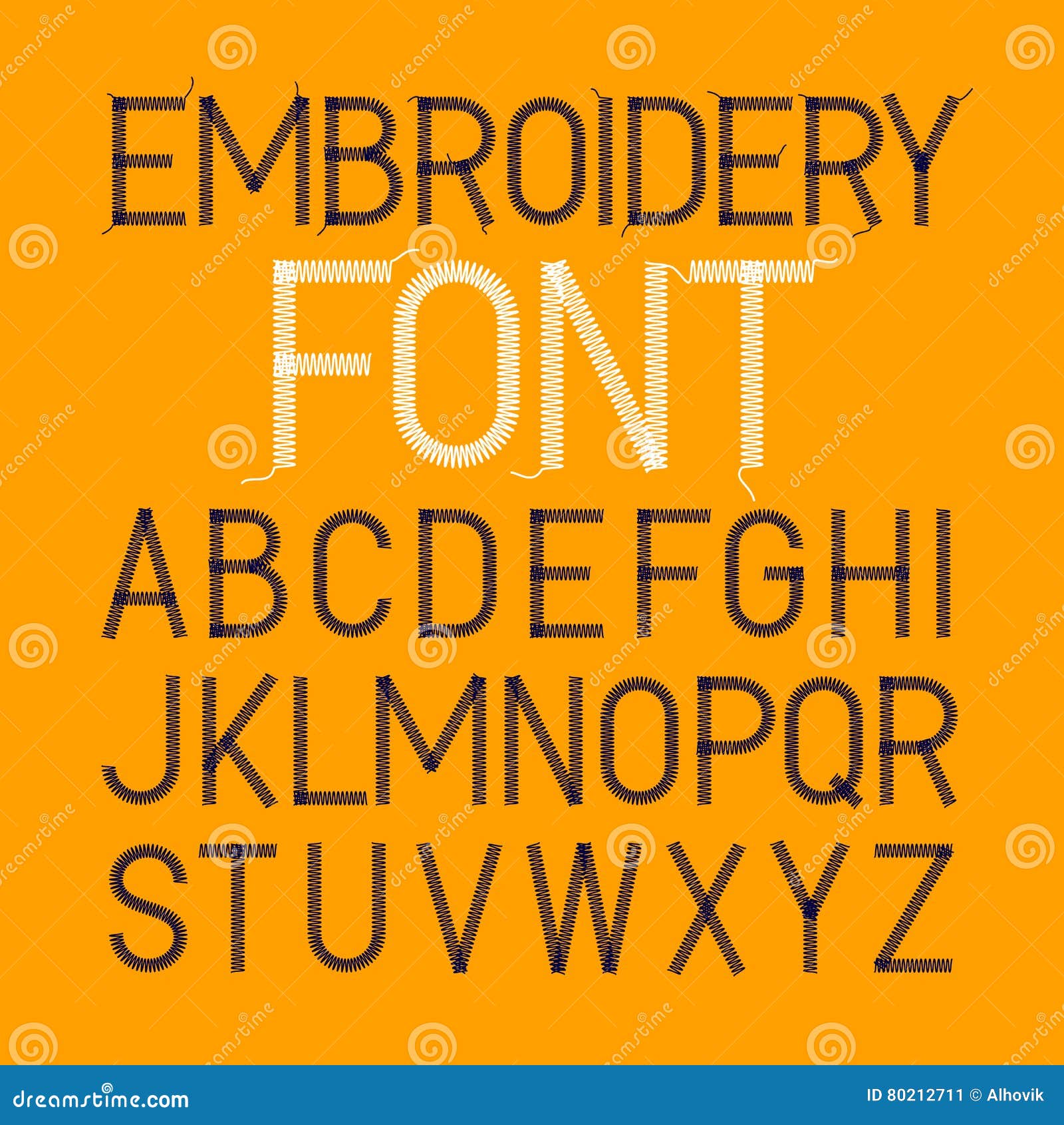 Embroidery font stock vector. Illustration of alphabetical - 80212711