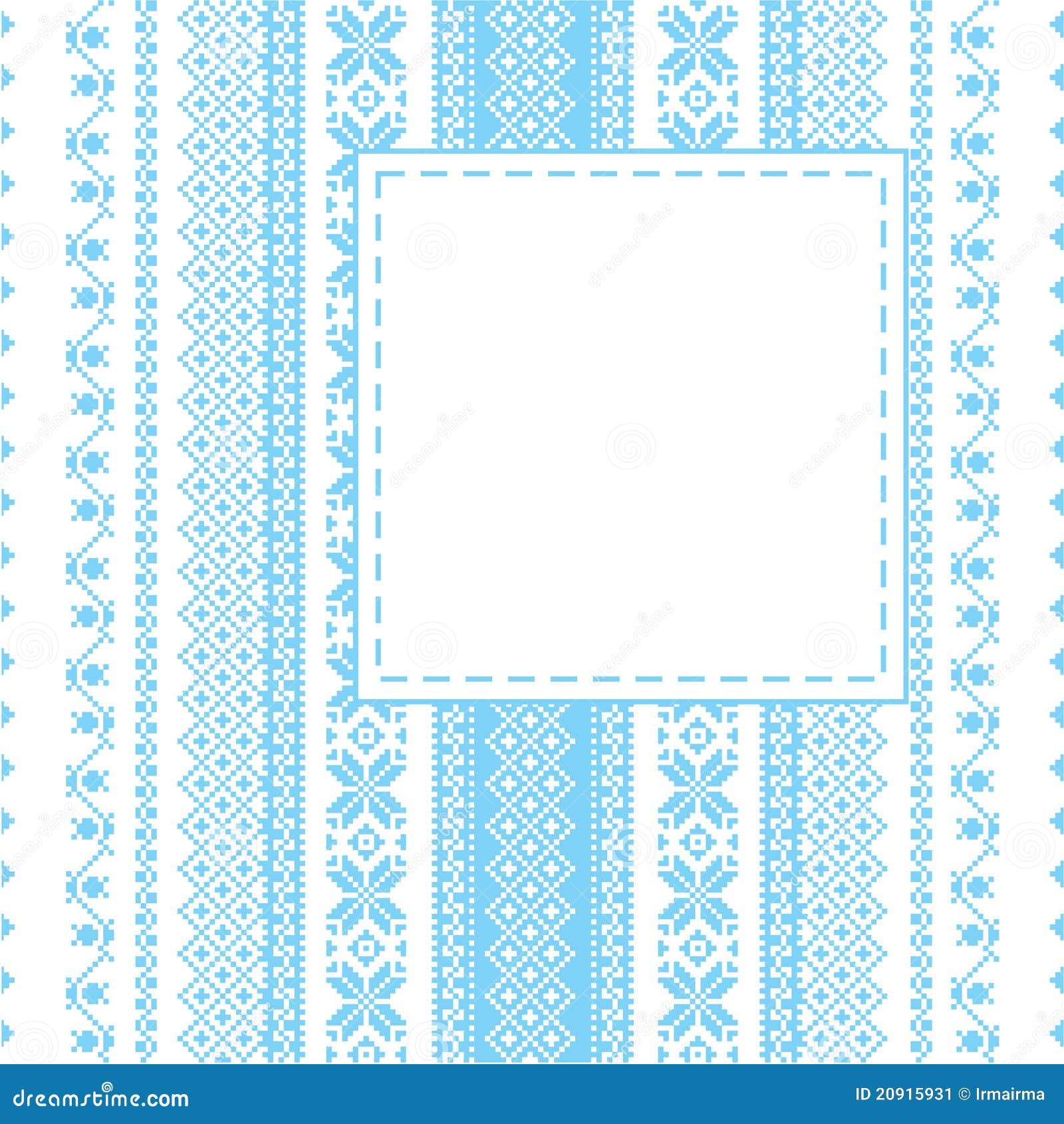 Embroidery Frame in Folk Style Stock Vector - Illustration of pattern ...