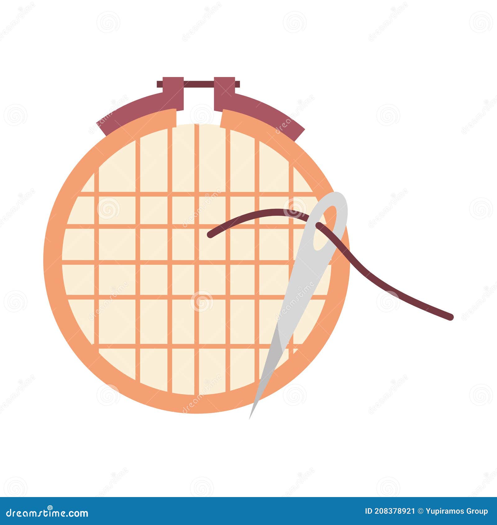 Embroidery Grid with Needle Vector Design Stock Vector - Illustration ...