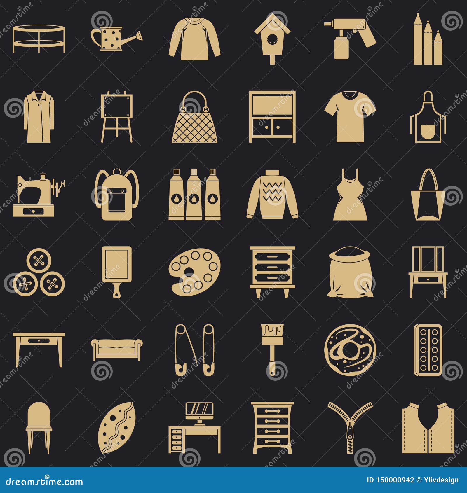 Embroidery Icons. Red,White And Blue Cartoon Vector | CartoonDealer.com ...