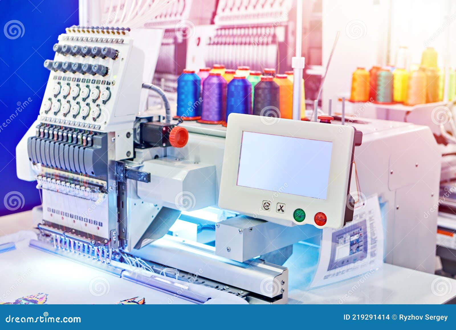 Embroidery Industrial Machine Stock Photo - Image of needle, clothes ...