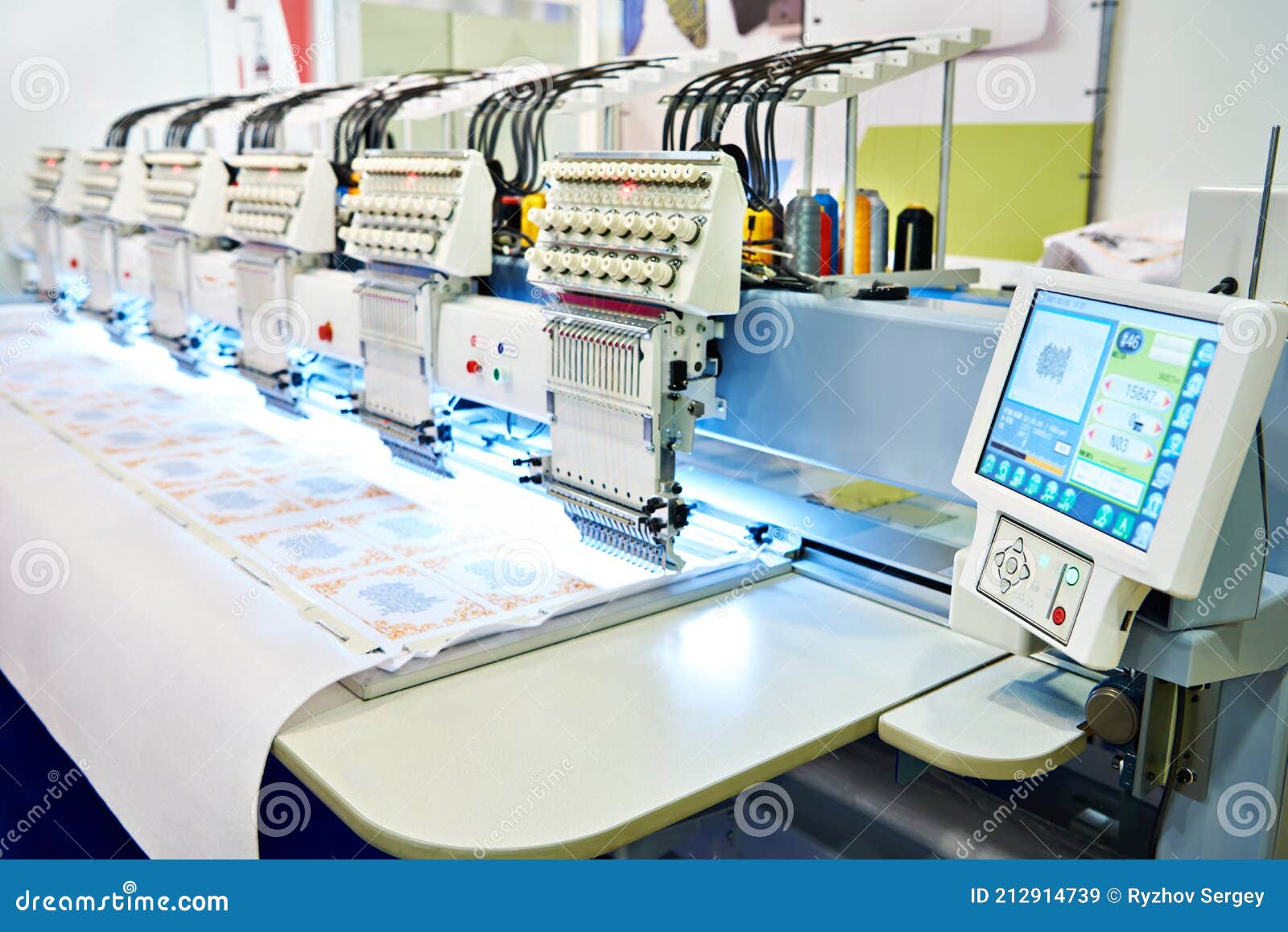 Embroidery Industrial Machine Stock Image - Image of industrial ...