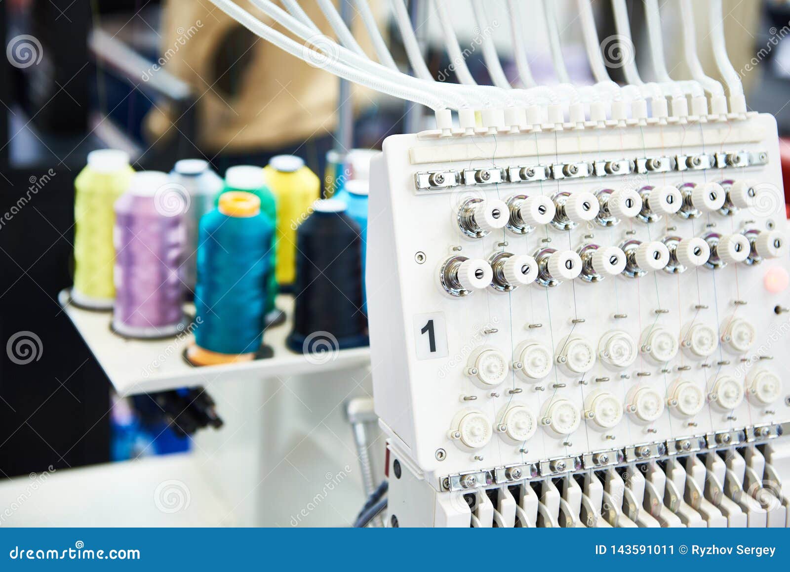 Embroidery Industrial Machine Stock Image - Image of buttons, garment ...