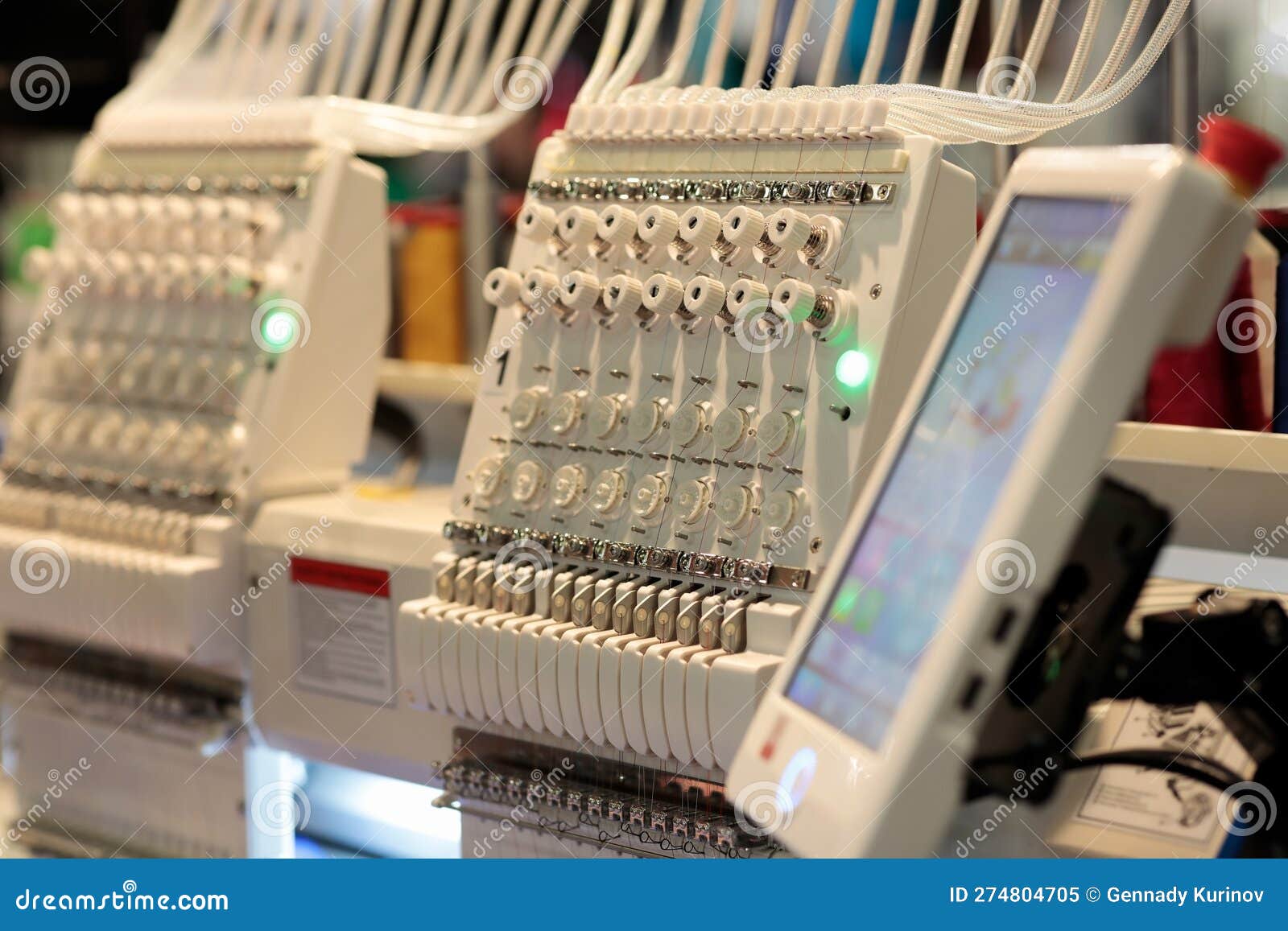 Embroidery Machine with Touch Screen Control Panel Stock Image - Image ...