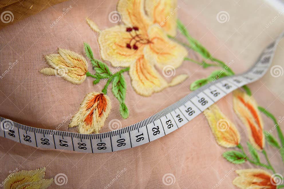Embroidery and Measuring Tape Stock Image - Image of embroidery ...