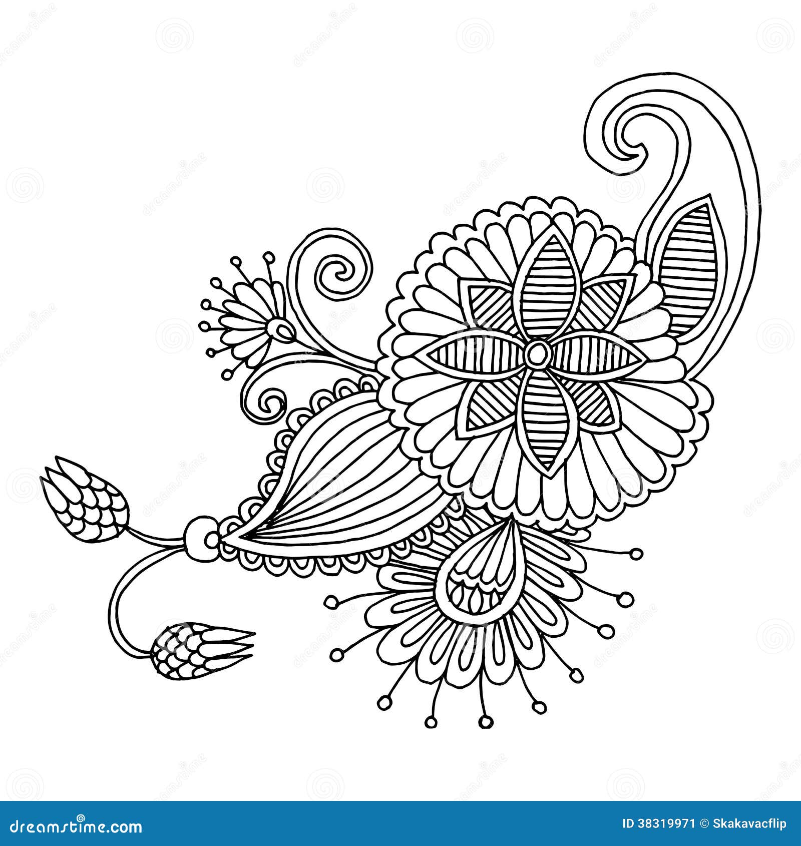 Embroidery pattern stock vector. Illustration of floral - 38319971