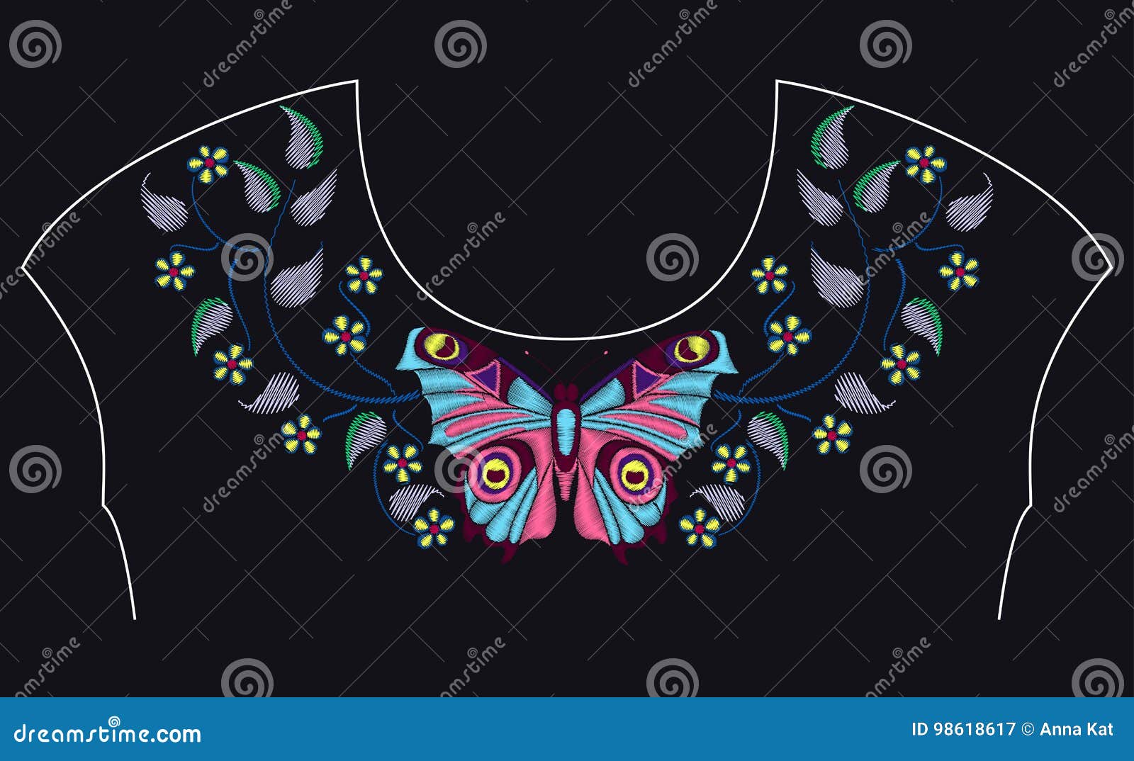 Embroidery Pattern for Design Stock Vector - Illustration of neck ...