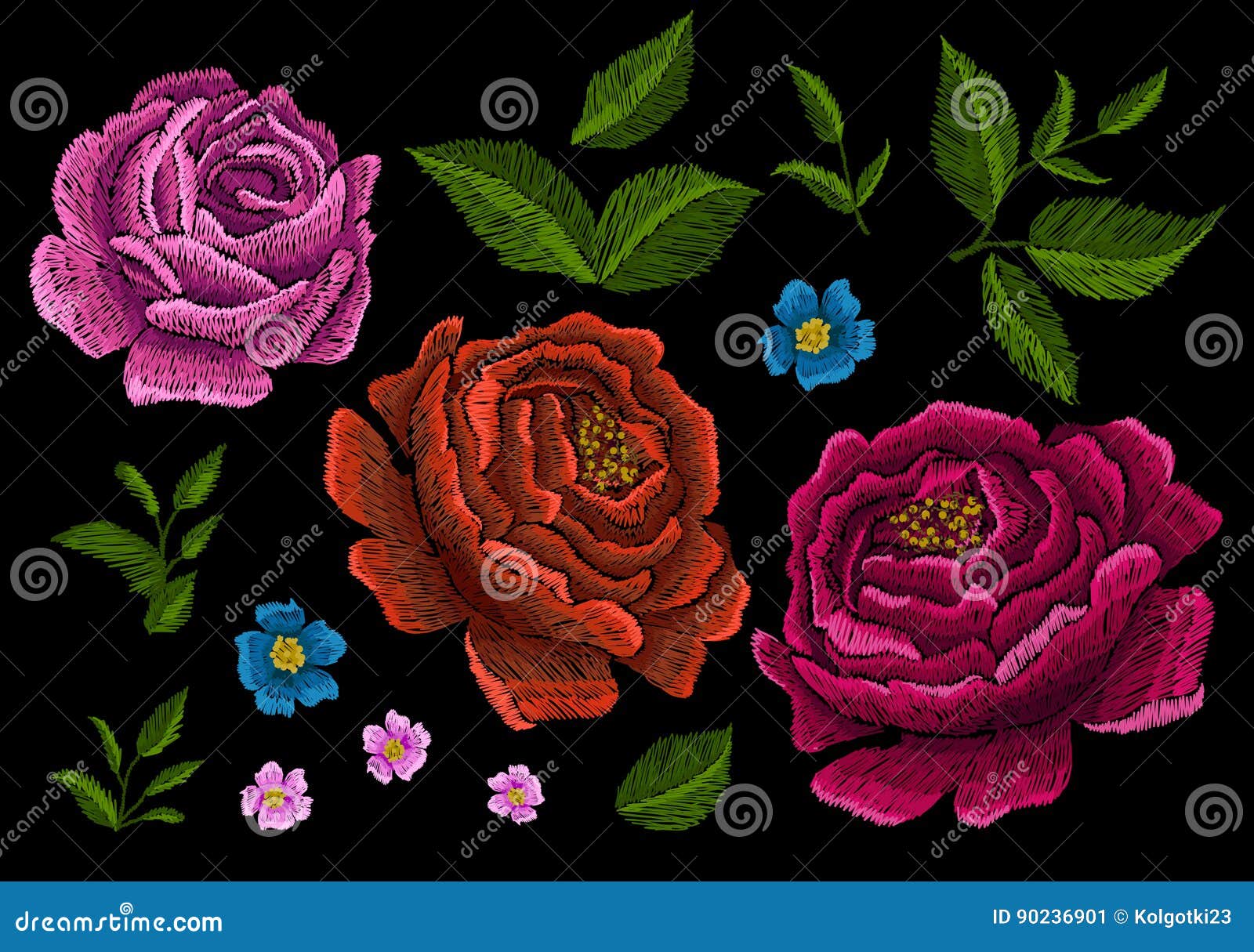 Embroidery Peonies. Ethnic Ornament for Your Design. Stock Vector ...